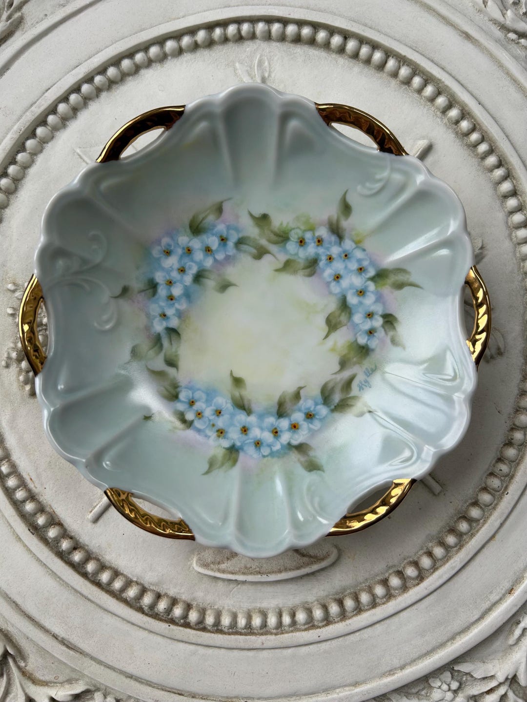 Antique Porcelain Dish Forget-me-nots Late 1800’s-early 1900’s Perfect ...