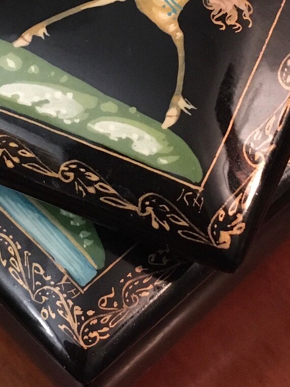 2 Vintage Russian Lacquer Boxes Hand Painted Signed H… - Gem