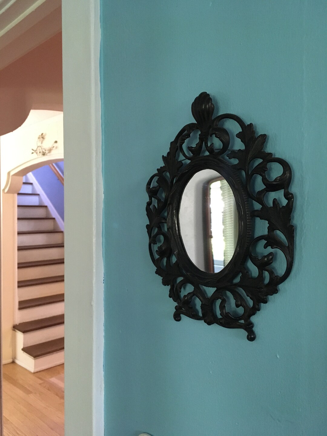 Antique Cast Iron Frame Wall Hanging Decorative Mirror Beautiful ...