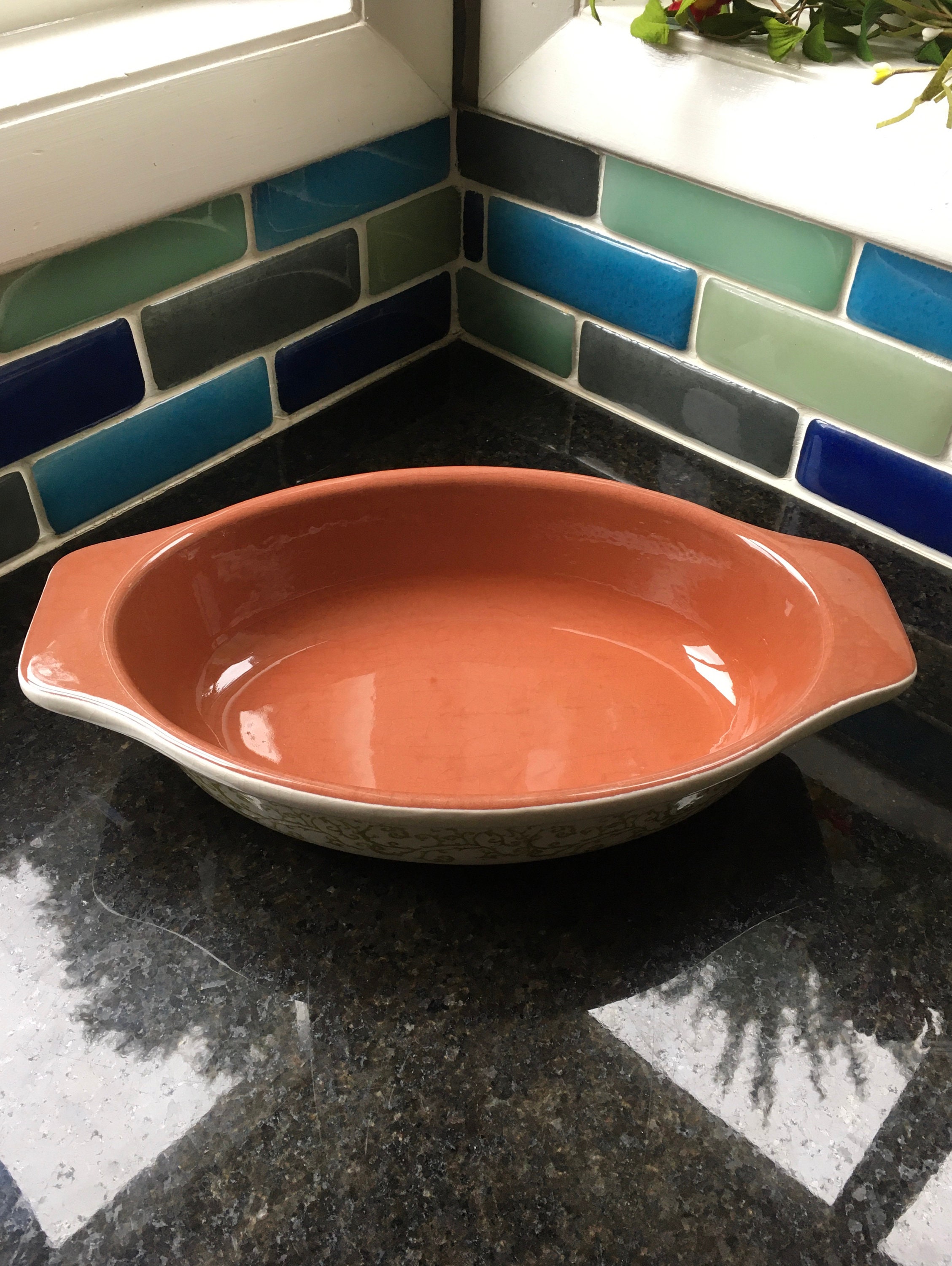 Vintage Val Do Sol Terracotta Baking Dish 2 Qt Casserole - Etsy
