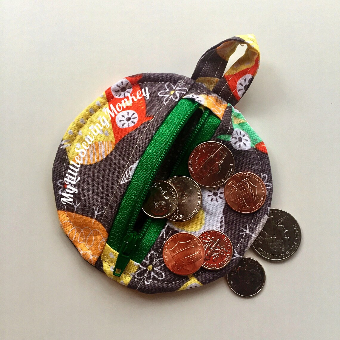 PDF Sewing Pattern - Round Zippered Coin Purse, Circular Headset Holder ...