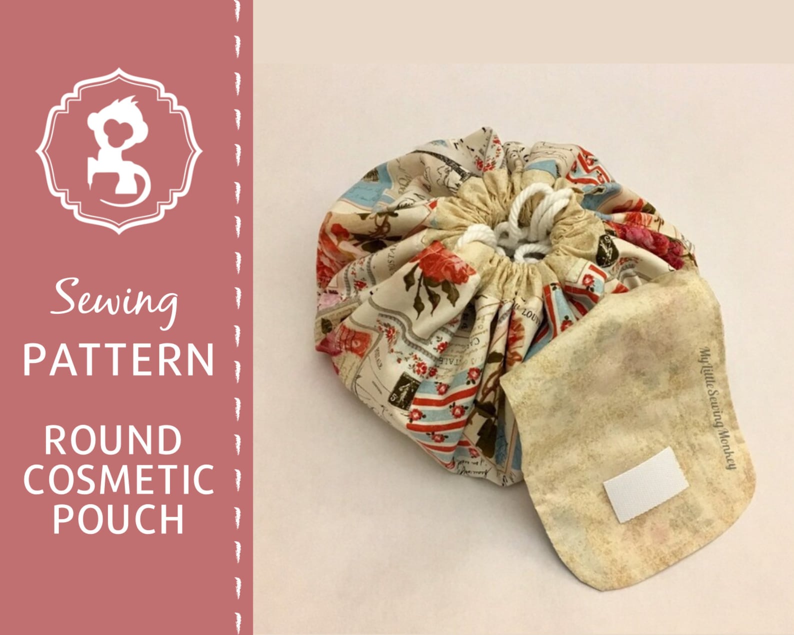 Round Cosmetic Pouch Sewing Pattern - DIY Cinch Bag (PDF Pattern) - Etsy