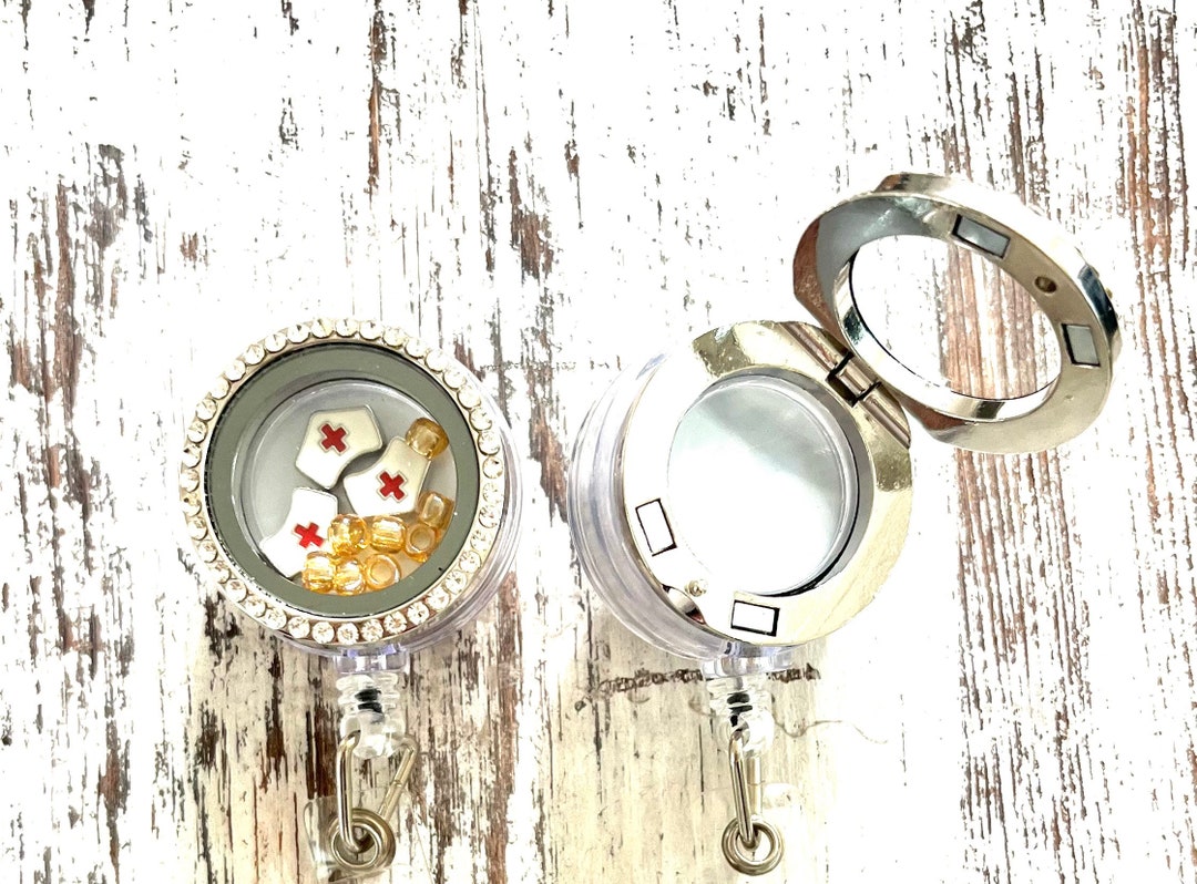 Bling Locket Nursing Retractable Badge Reel - Etsy