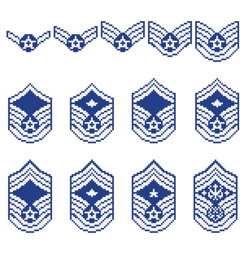 USAF Air Force Enlisted Member Airmen Insignias Needlepoint Cross ...