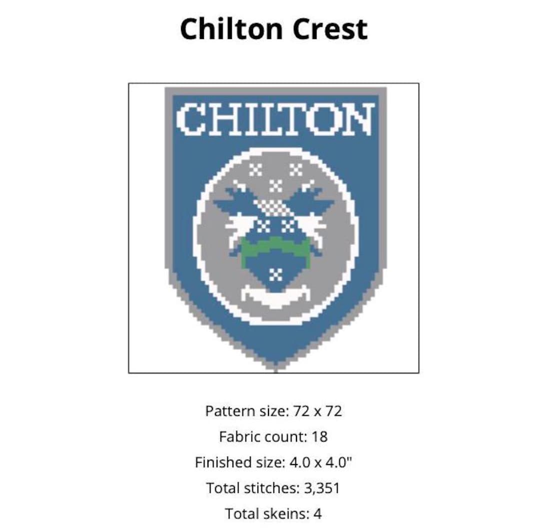 Gilmore Girls Inspired Chilton School Crest Needlepoint Chart Digital ...