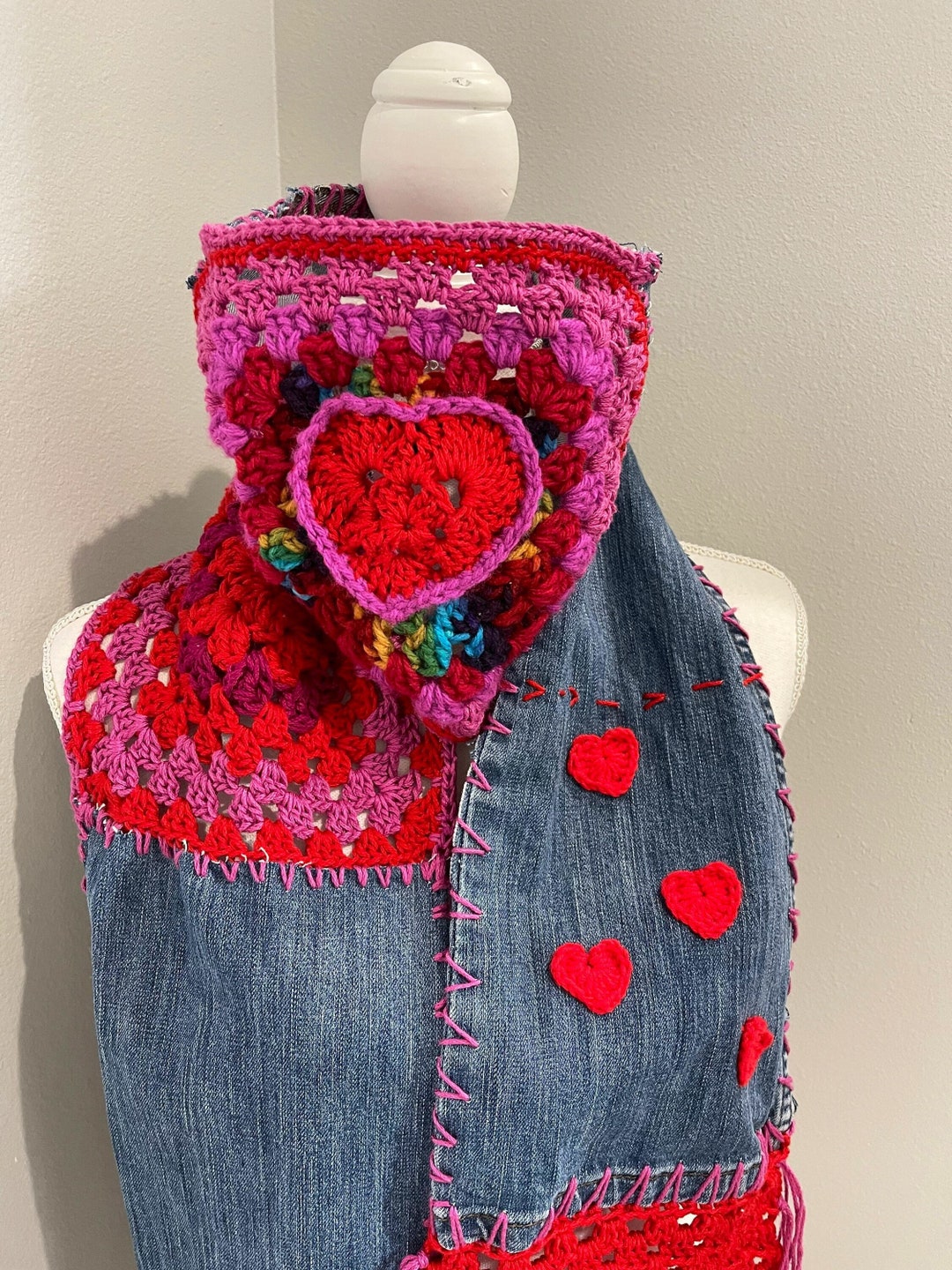 Valentines Day Scarf Heart Scarf Valentines Day Gift - Etsy