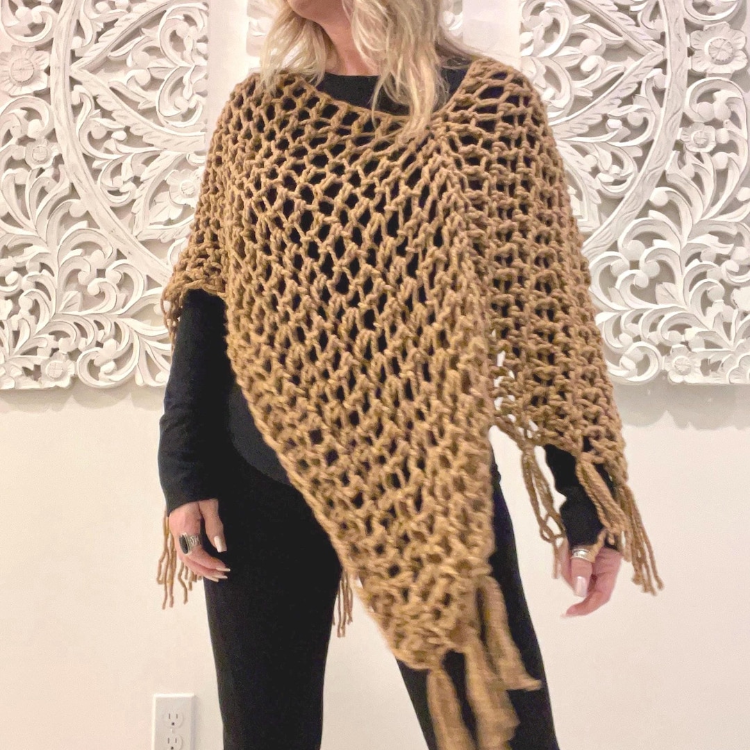 Boho Lace Poncho Crochet Pattern, Boho Crochet Pattern, Easy Crochet ...