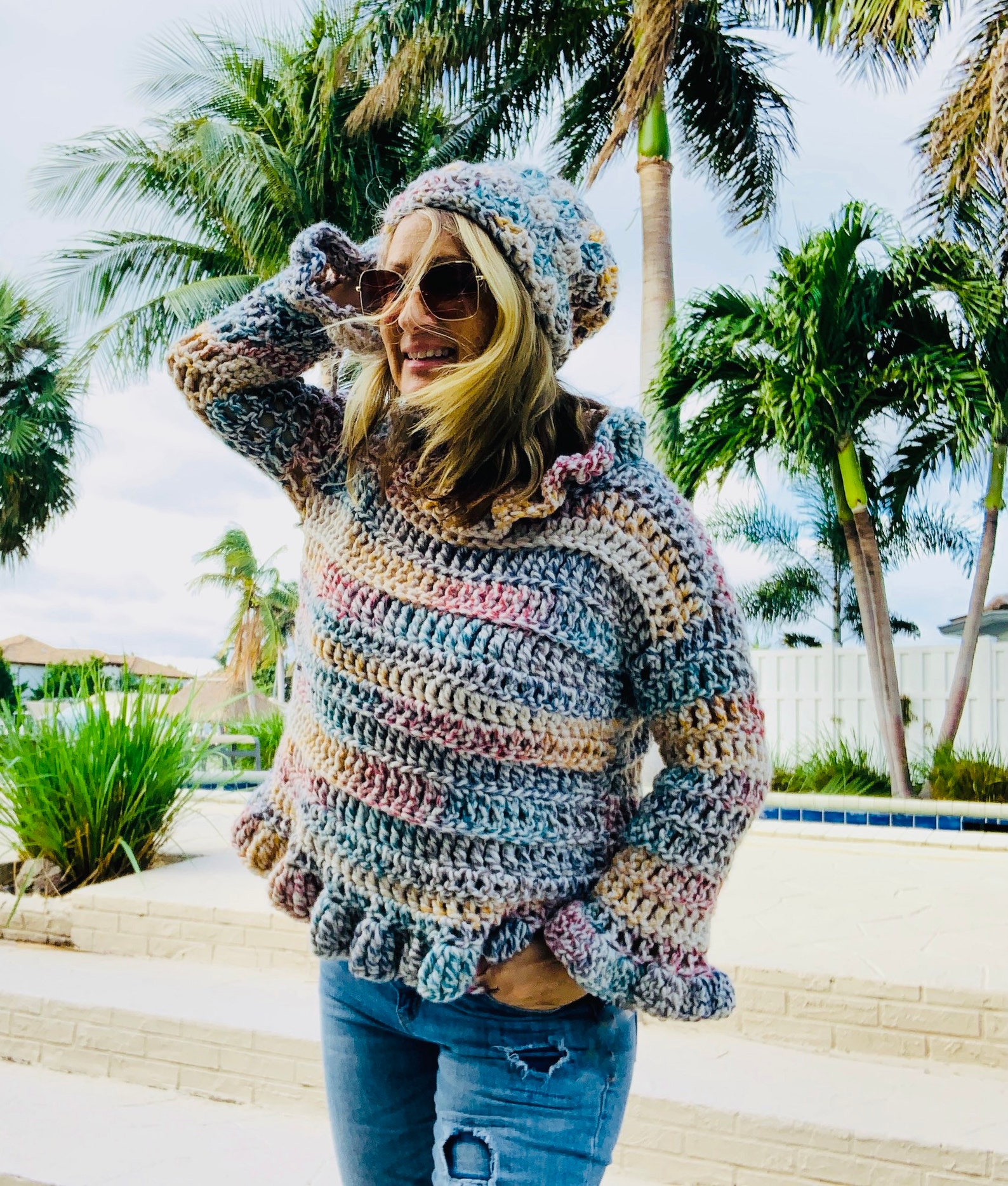 Crochet Sweater Pattern Boho Ruffles Sweater Womens Crochet | Etsy