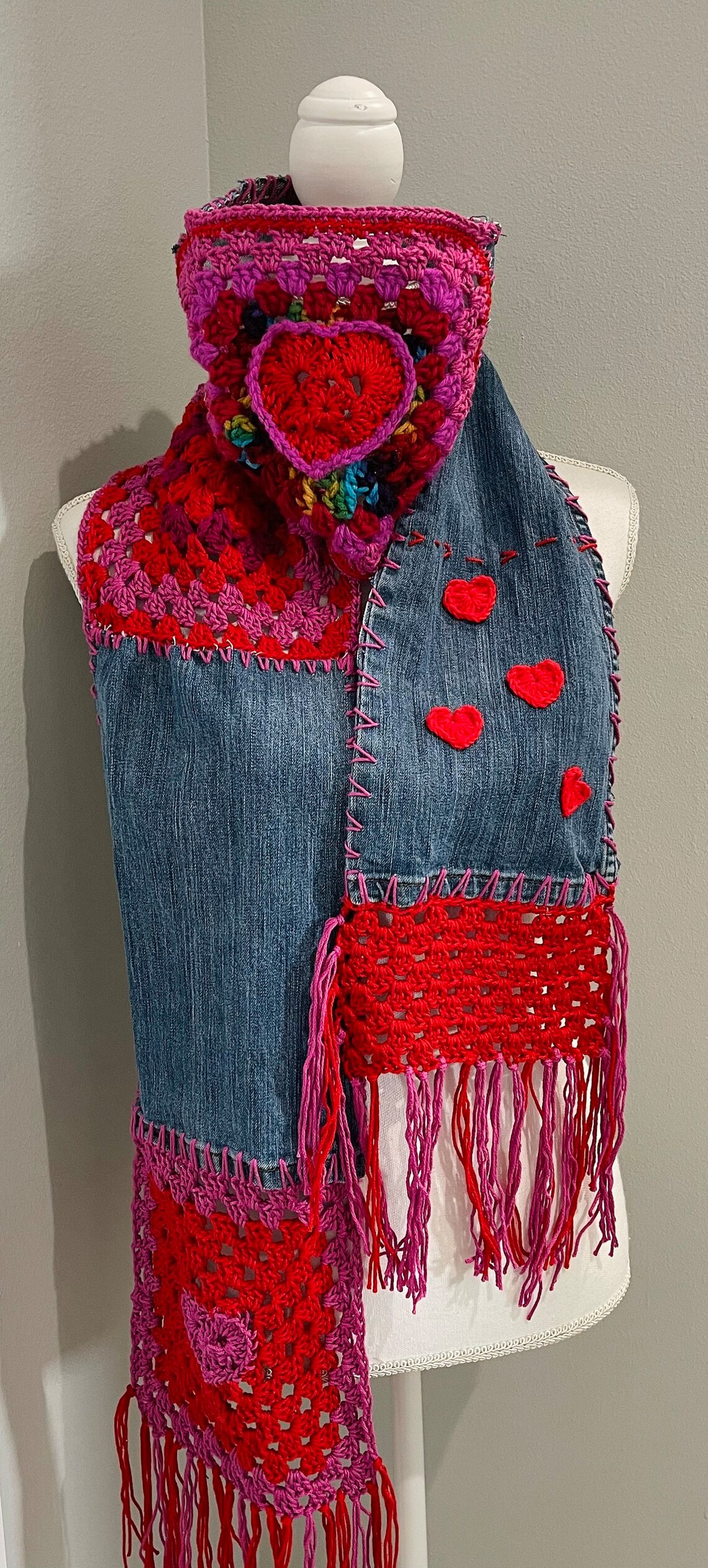 Valentines Day Scarf Heart Scarf Valentines Day Gift - Etsy