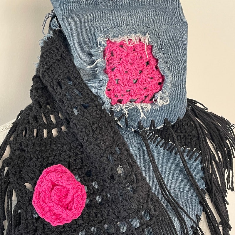 Denim Scarf - Etsy