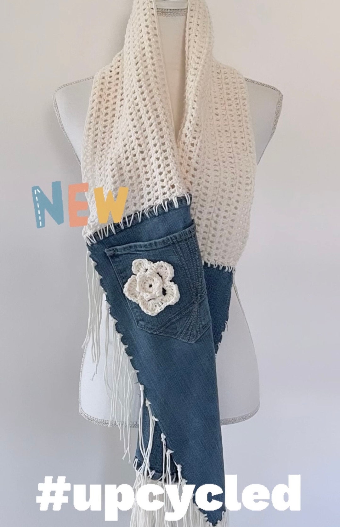 Boho Scarf Bohemian Scarf Denim Scarf Denim Accessories - Etsy