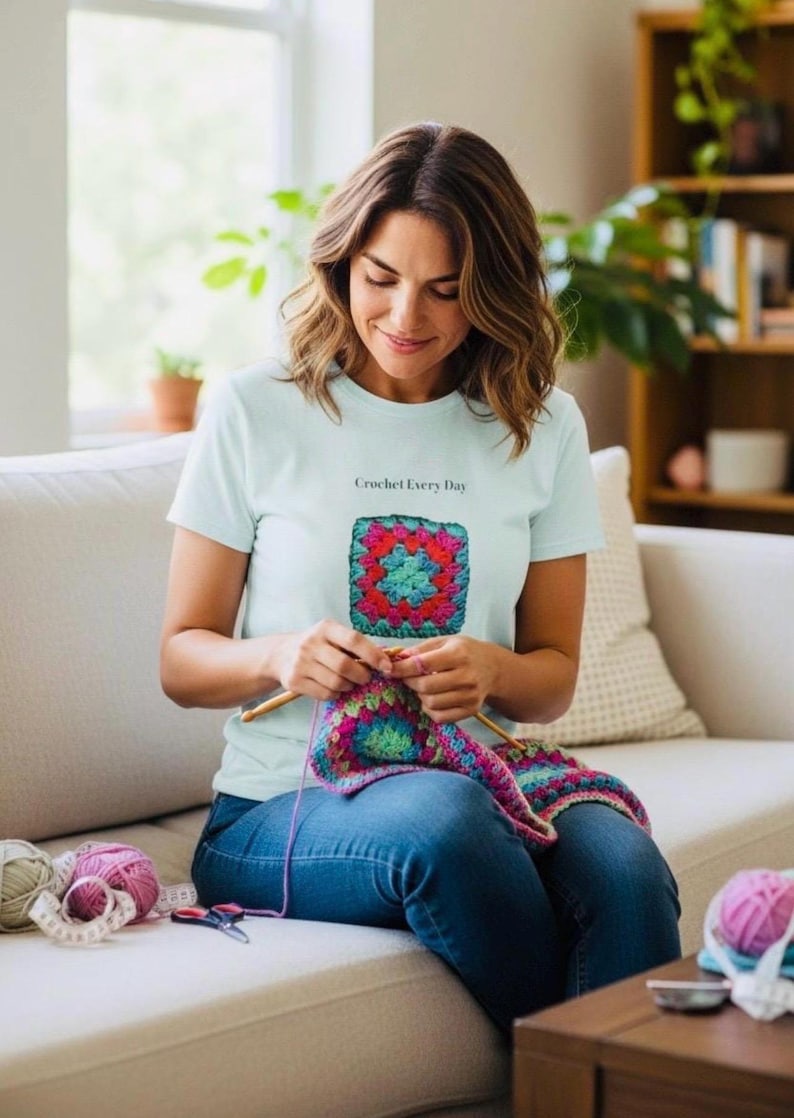 Crochet Every Day T-shirt | Fiber Artist Cotton Tee - Etsy Ireland