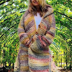 Boho Hooded Crochet Coat Pattern: LM Woodland Dreams (PDF Pattern) - Etsy