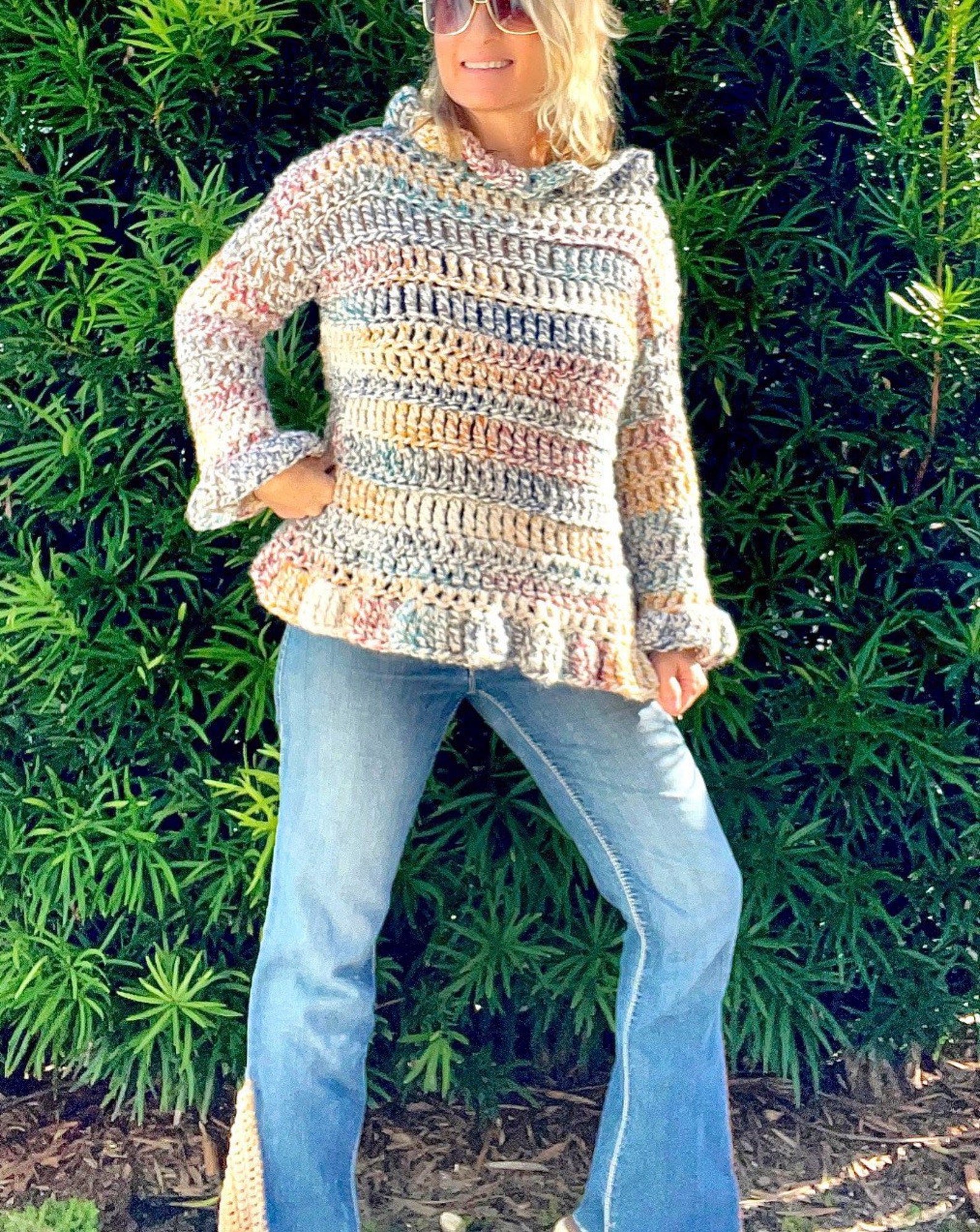 Crochet Sweater Pattern Boho Ruffles Sweater Womens Crochet | Etsy