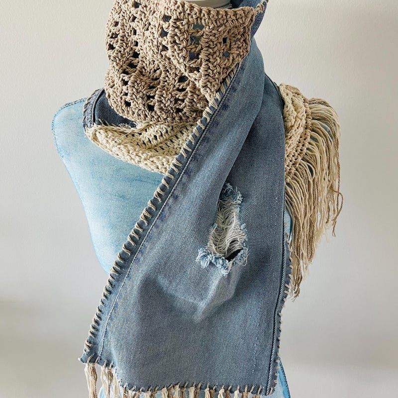Denim Scarf - Etsy