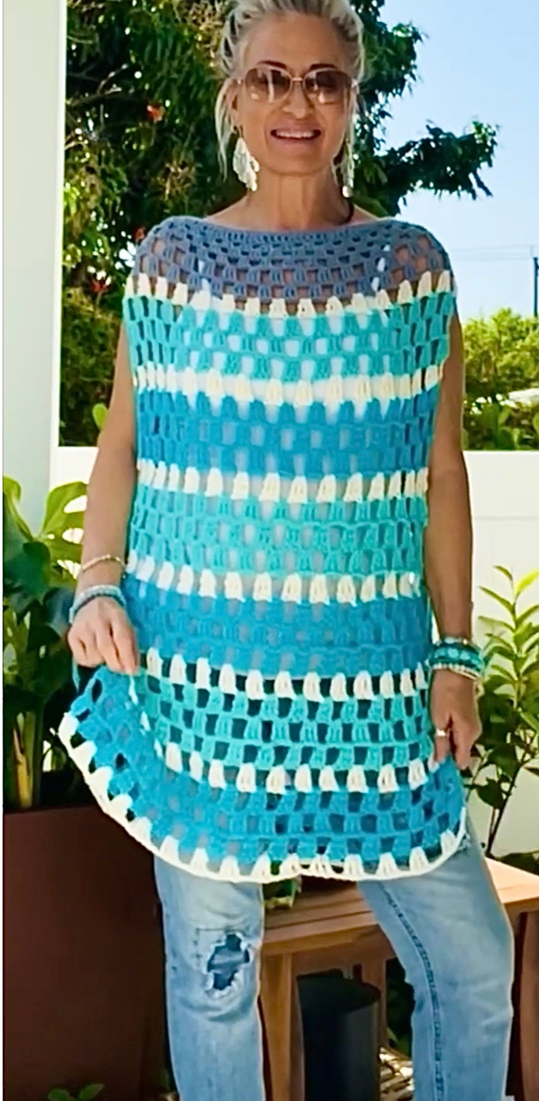 Crochet Poncho Pattern, Easy Crochet Pattern, Spring Poncho, Boho ...