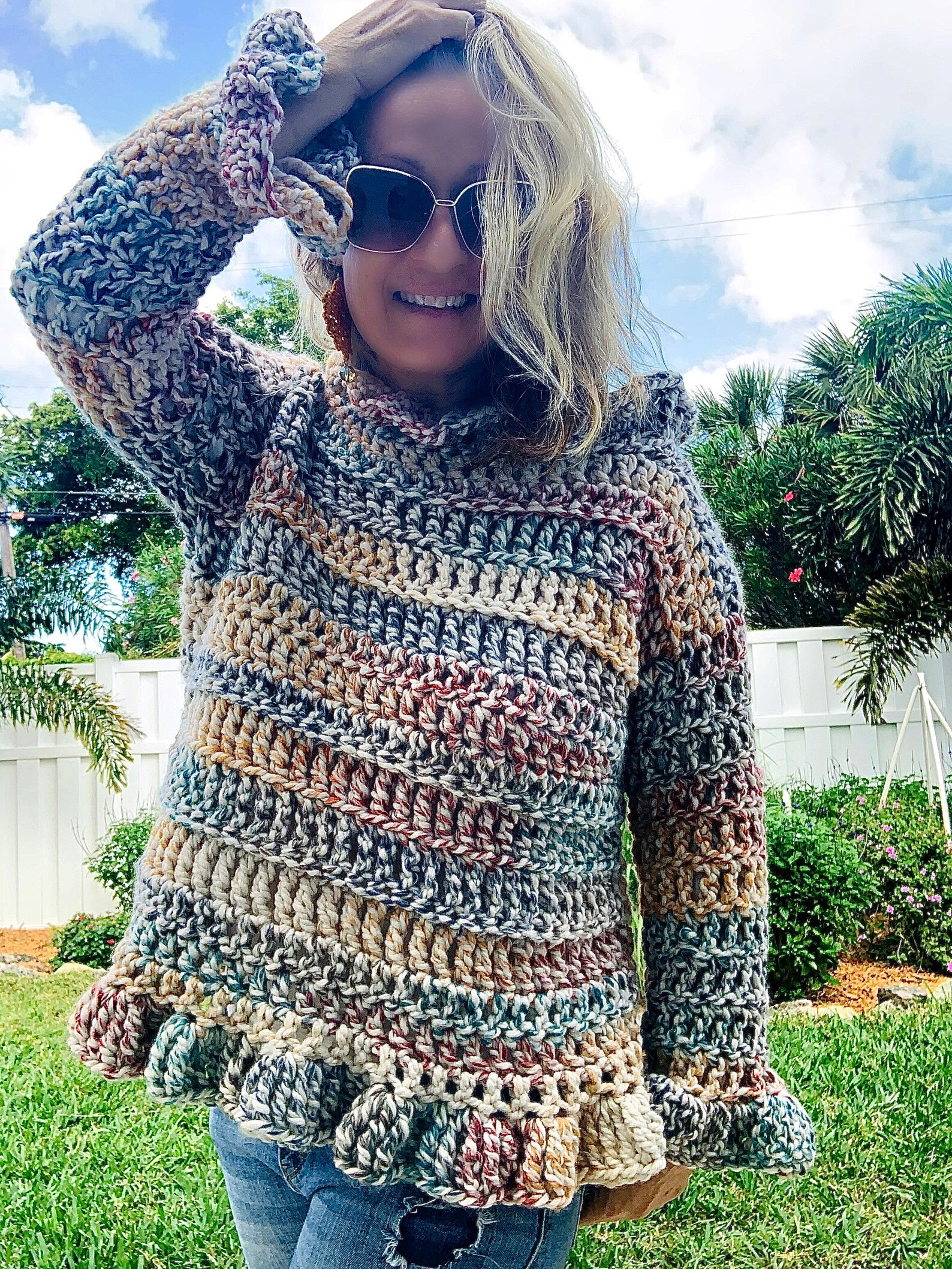 Crochet Sweater Pattern Boho Ruffles Sweater Womens Crochet | Etsy