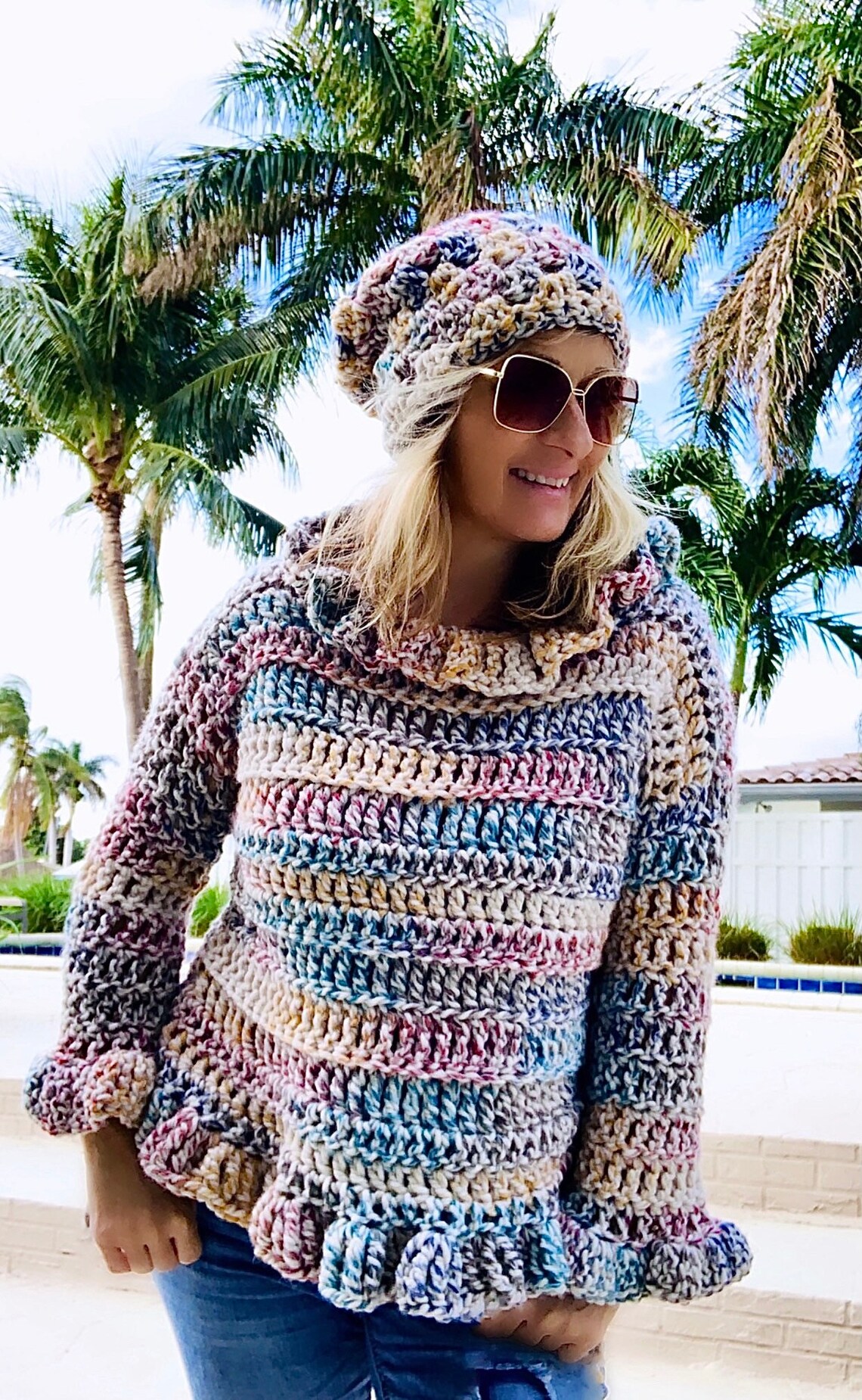 Crochet Sweater Pattern Boho Ruffles Sweater Womens Crochet | Etsy