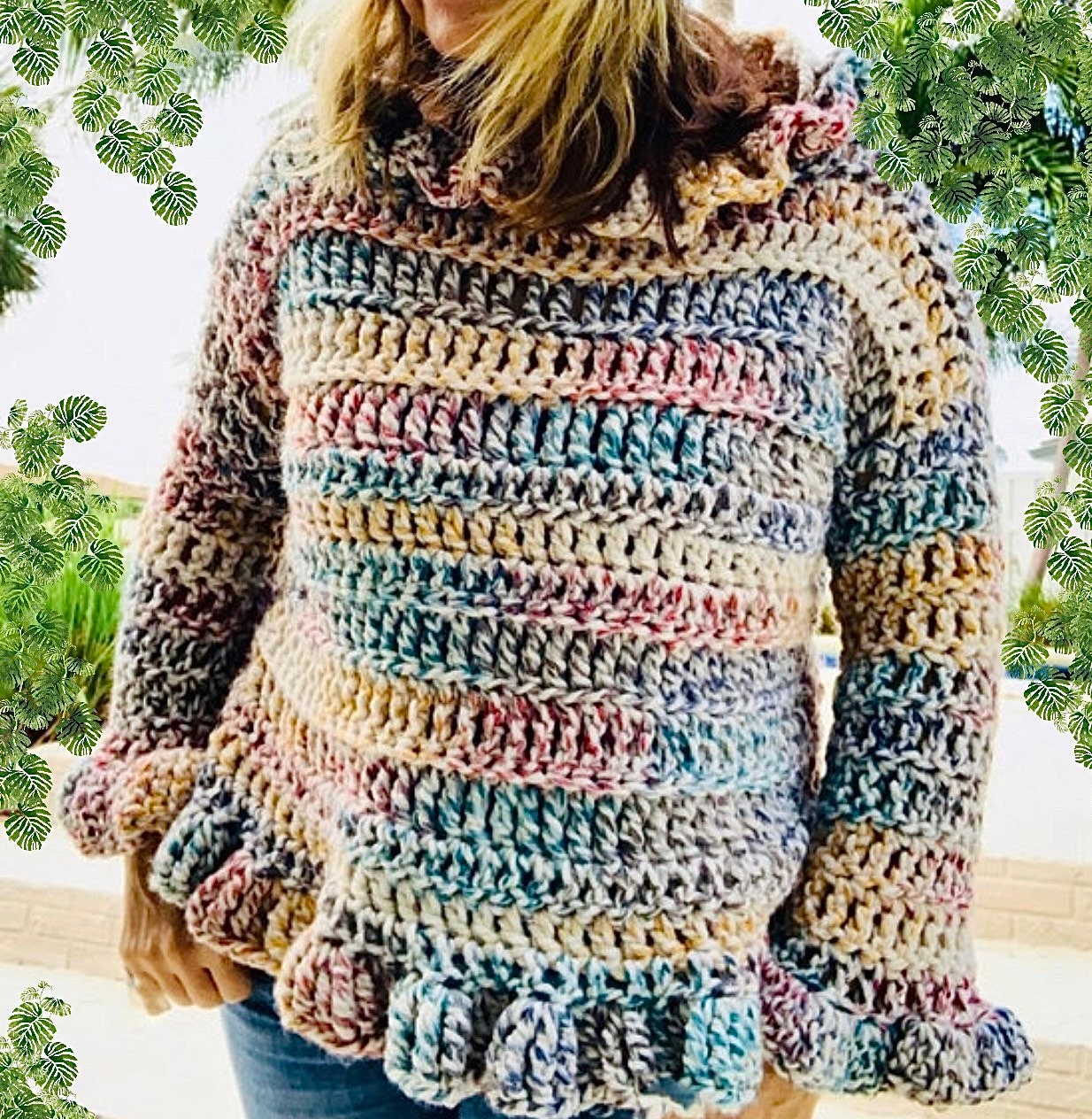 Crochet Sweater Pattern Boho Ruffles Sweater Womens Crochet | Etsy