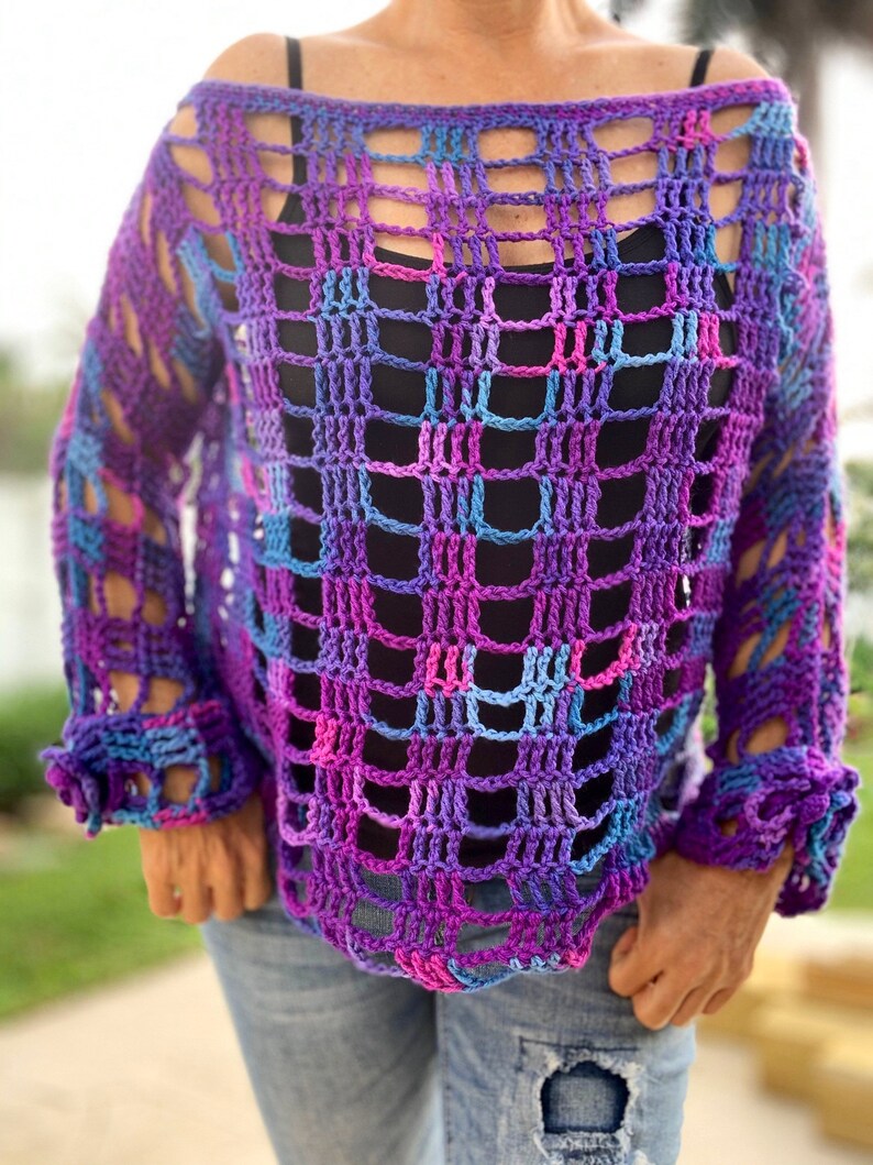 Purple Crochet Top Purple Top Purple Boho Top Spring Top. | Etsy