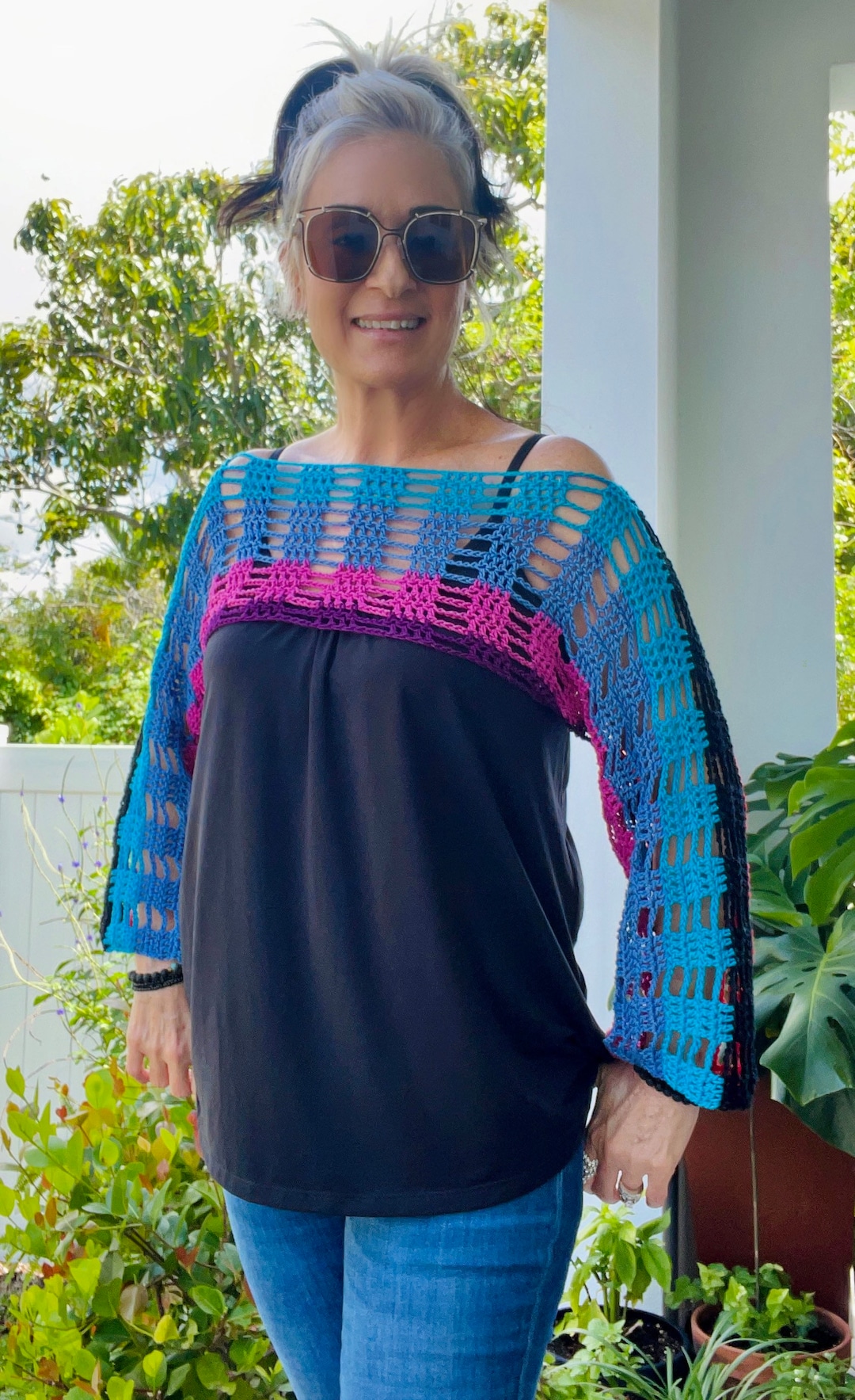 Shrug Crochet Pattern, Crochet Mesh Shrug, Mesh Sleeve Crochet Pattern ...