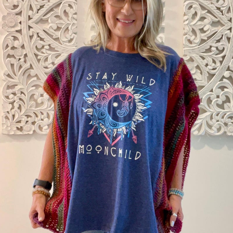 Crochet Tshirt Poncho - Etsy