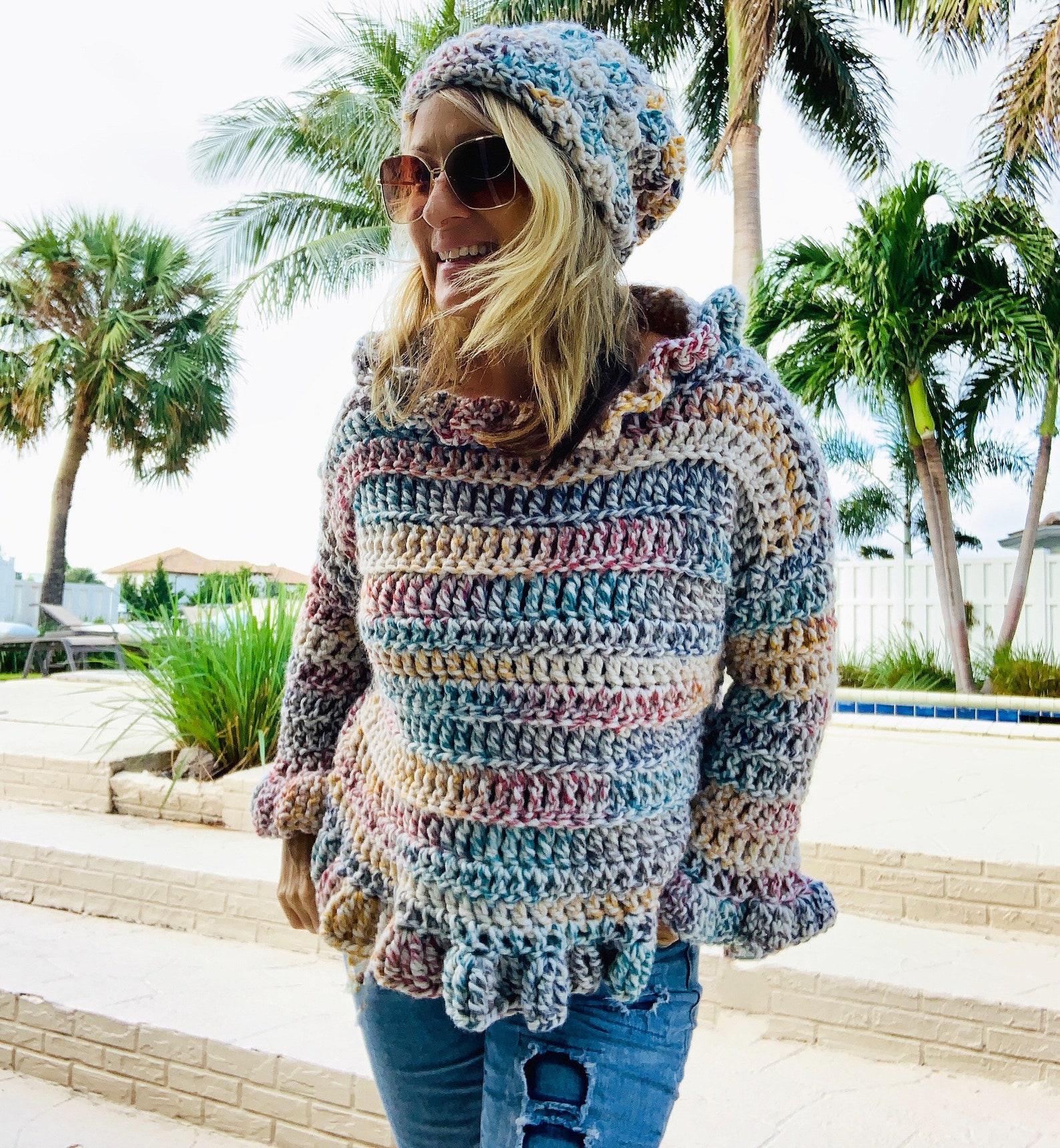 Crochet Sweater Pattern Boho Ruffles Sweater Womens Crochet | Etsy