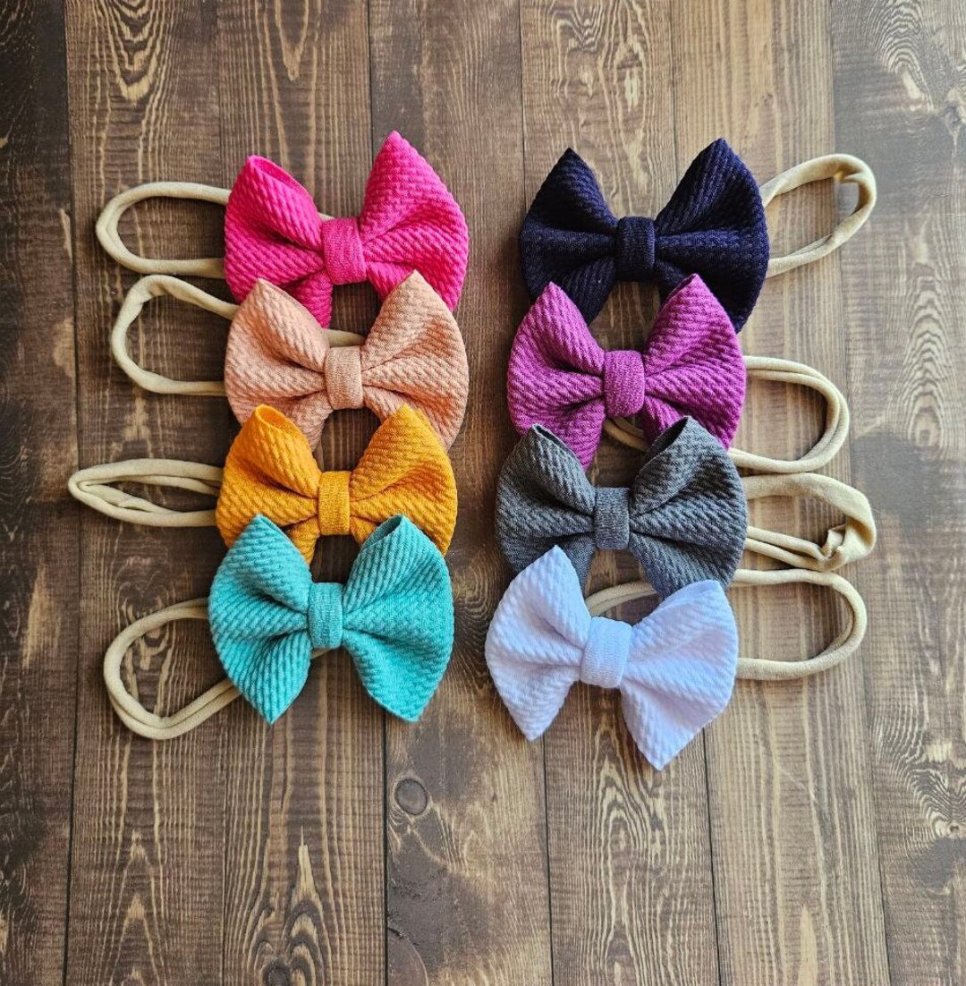 Stretchy Nylon Baby Bow Headband: Newborn to Toddler - Etsy