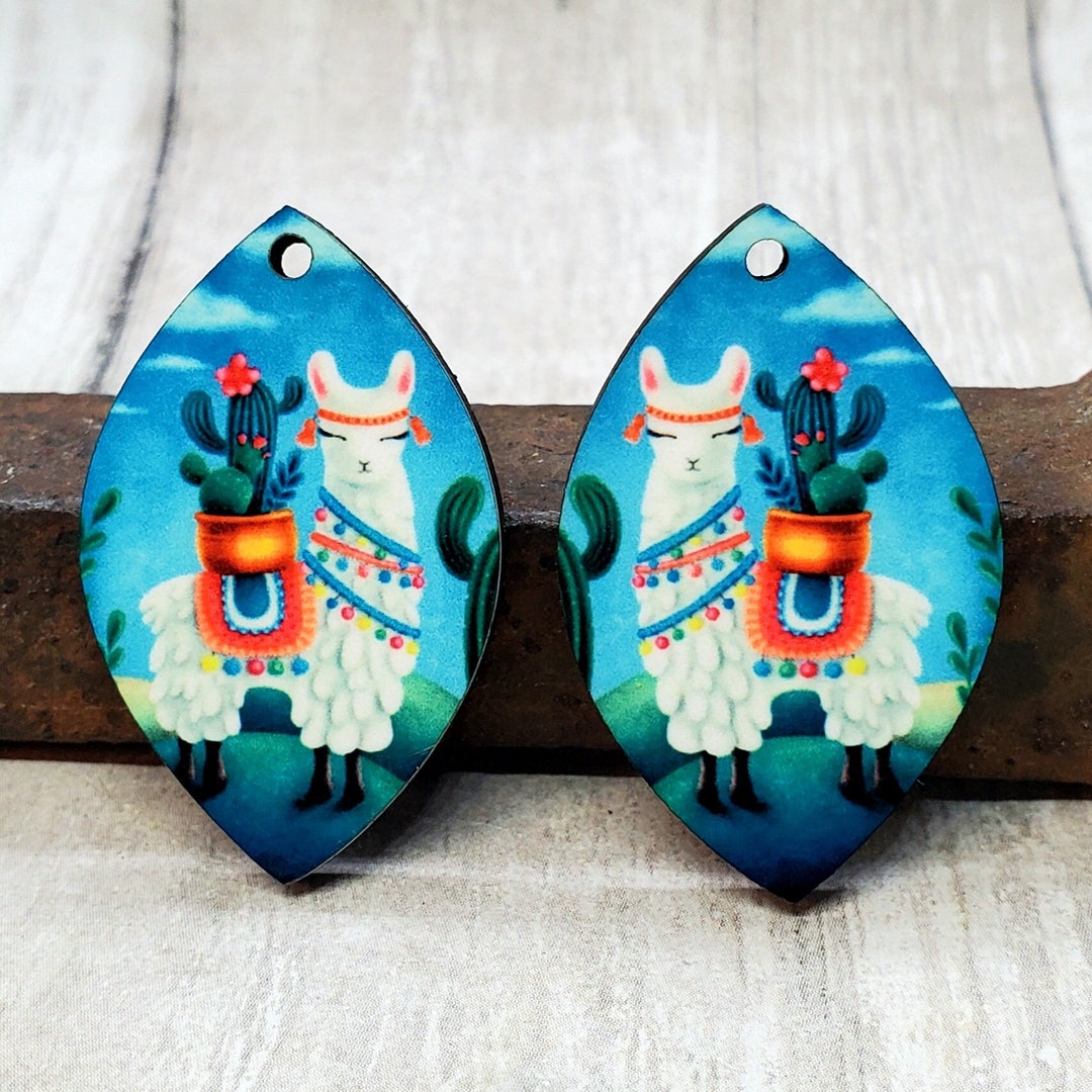 Southwest Llama, Alpaca, Drama Animal, Cactus, Fun Sublimated Wood ...