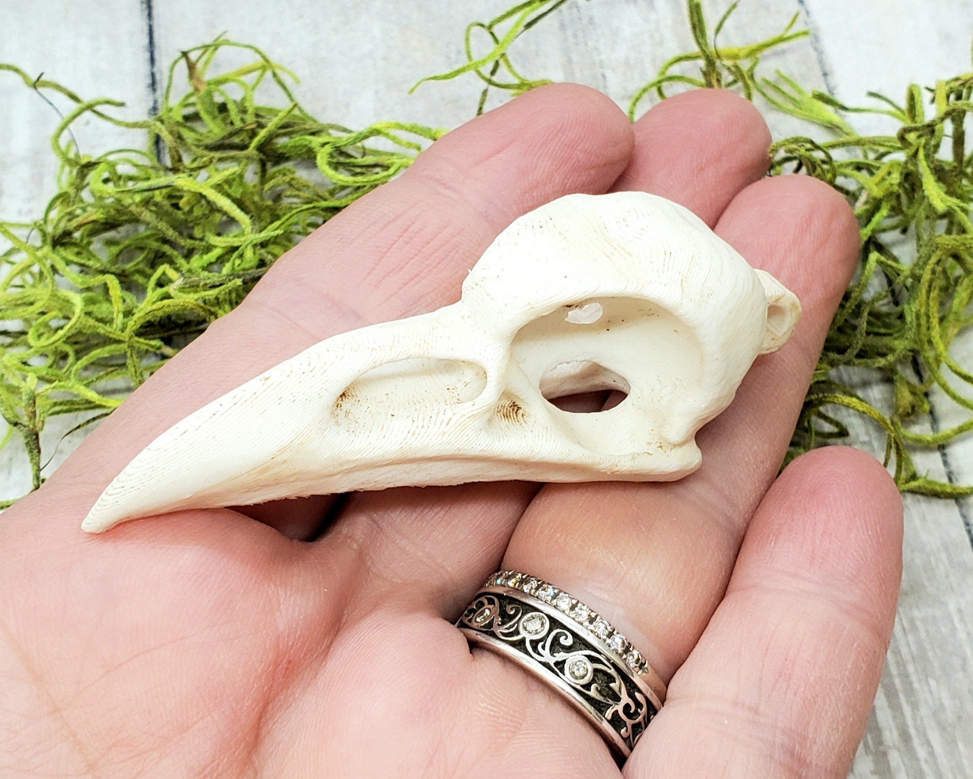 3D Printed Raven Crow Skull, Necklace, Pendant, Goth Components ...