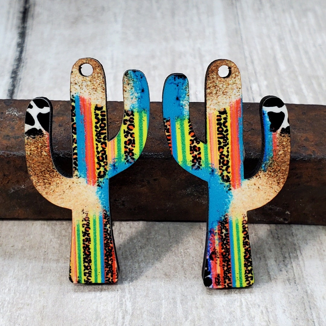 Animal Print Serape Cactus Desert, Neon Tones, Sublimated Wood ...