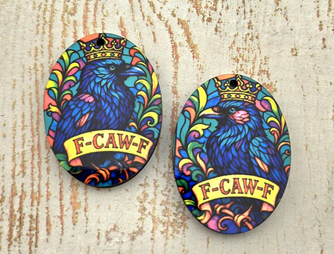 F-CAW-F Raven Earring Charms | Sublimated Crow Components | Custom ...