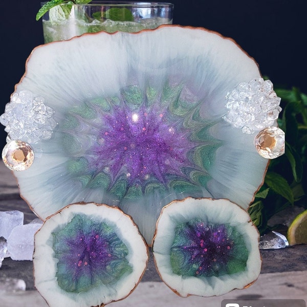 Geode Resin Tray - Etsy