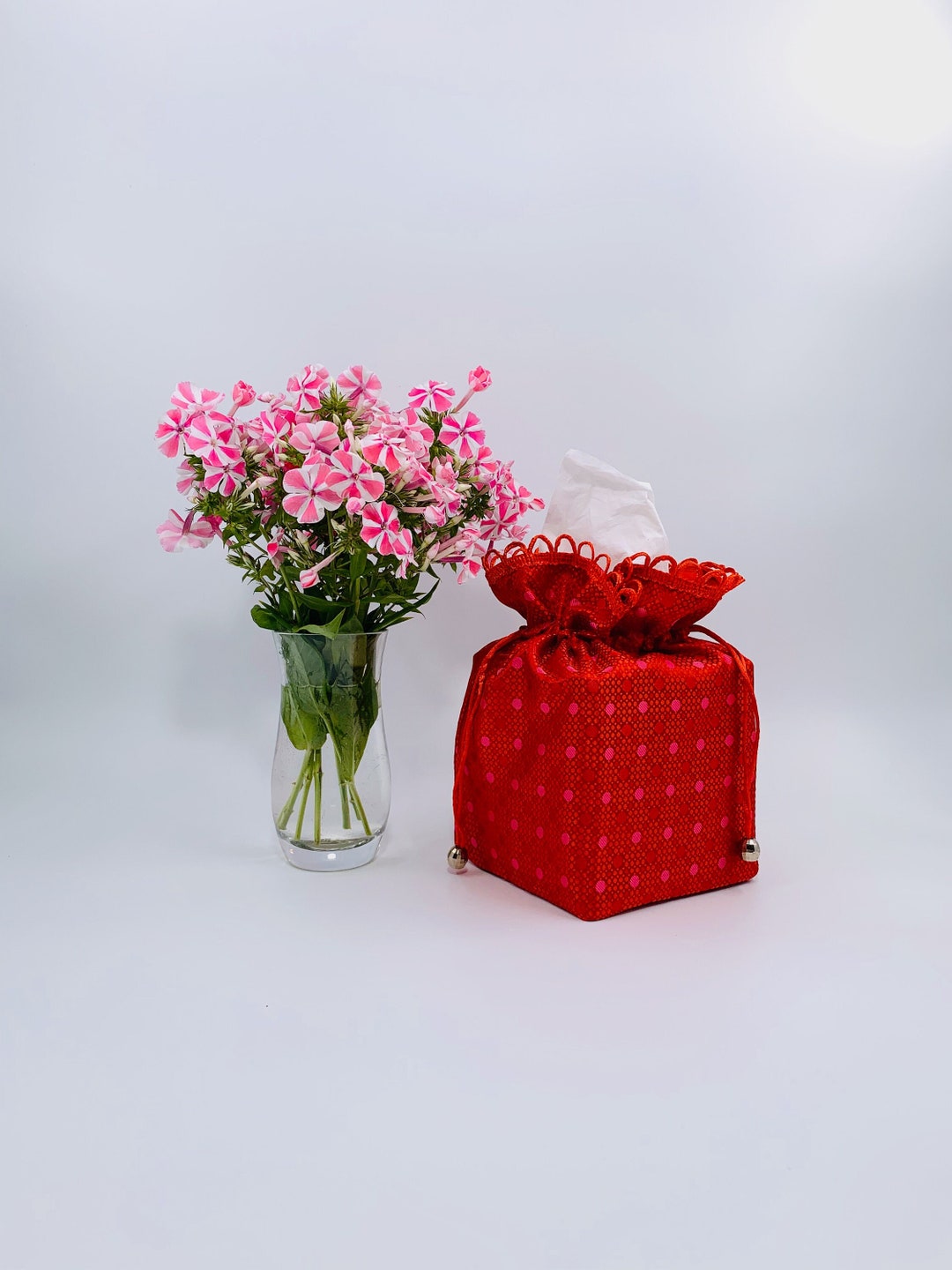 Tissue Box Cover / Red Tissue Box Cover / Fabric Box Cover / Tissue Box ...