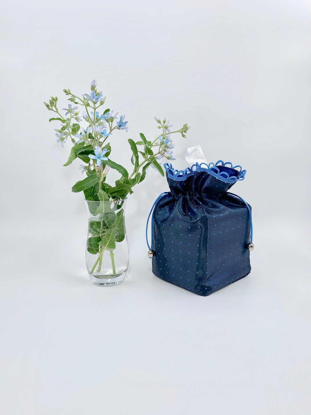 Tissue Box Cover, Indigo Tissue Box Cover, Fabric Box Cover, Tissue Box ...