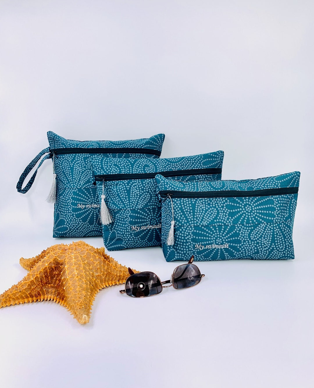 Personalized Swimsuit Bag, Water Resistant Cosmetic Bag, Wet Bikini Bag ...