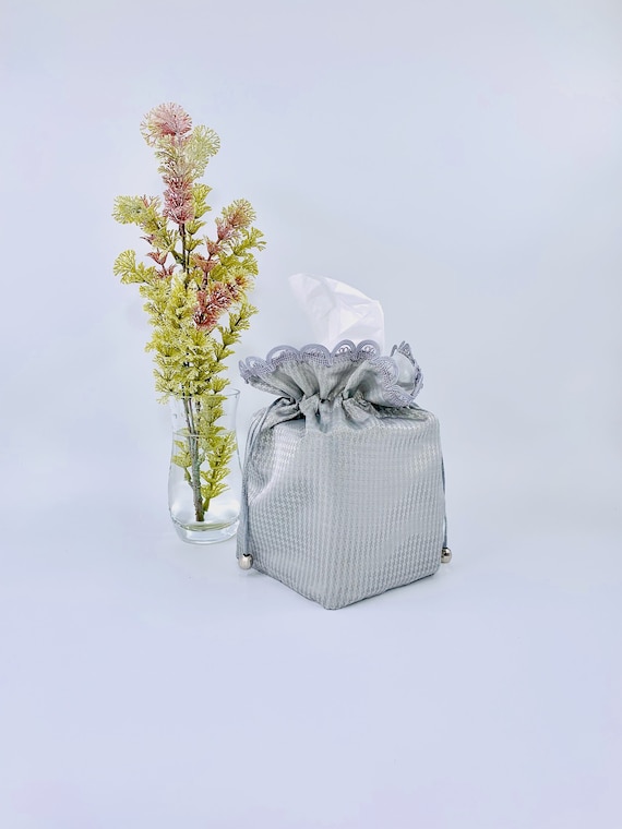 Tissue Box Cover Silver Tissue Box Cover Fabric Box Cover - Etsy