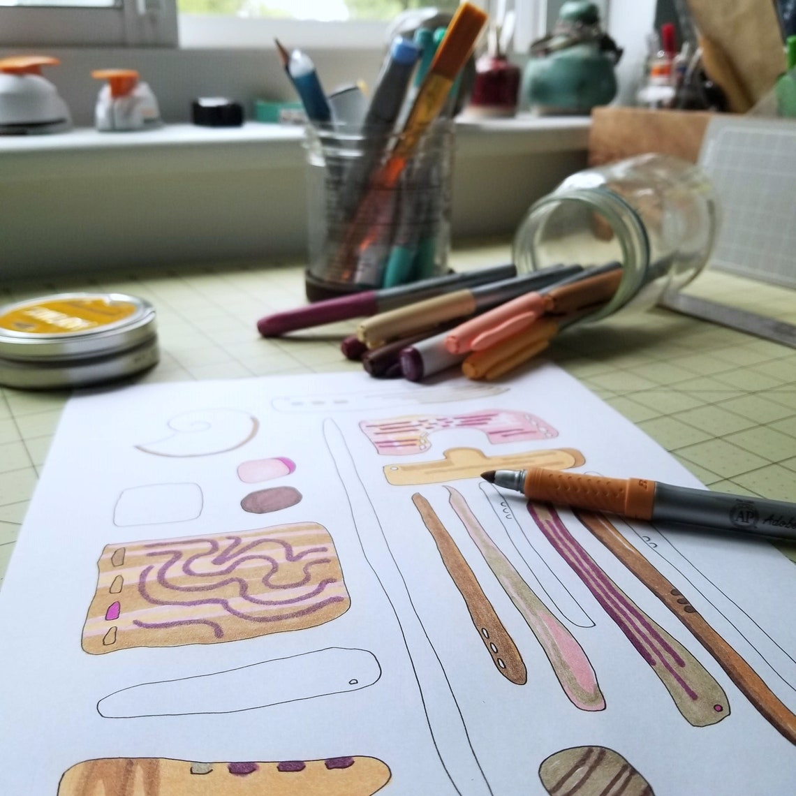 Mystery Desk Drawer 3 | Coloring Page | Digital Download | Seashell ...