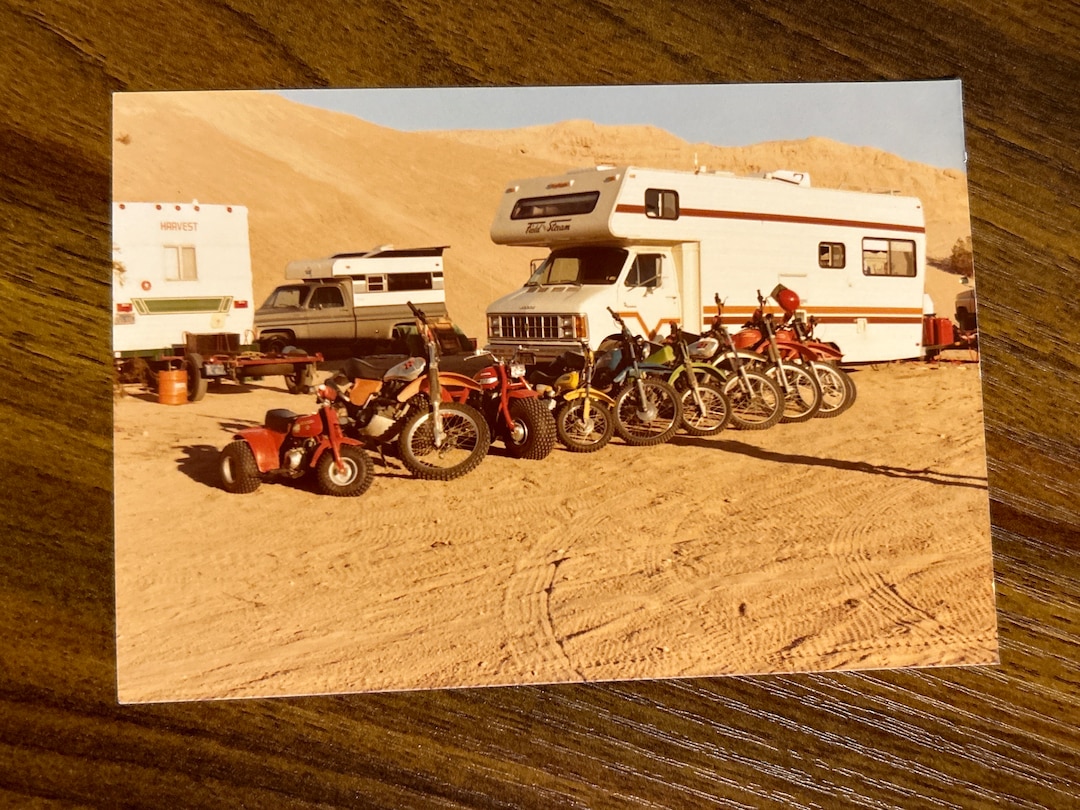 1980s Vintage Color Photo Dirt Bikes Motorcycles RV Camper in Desert E1 ...
