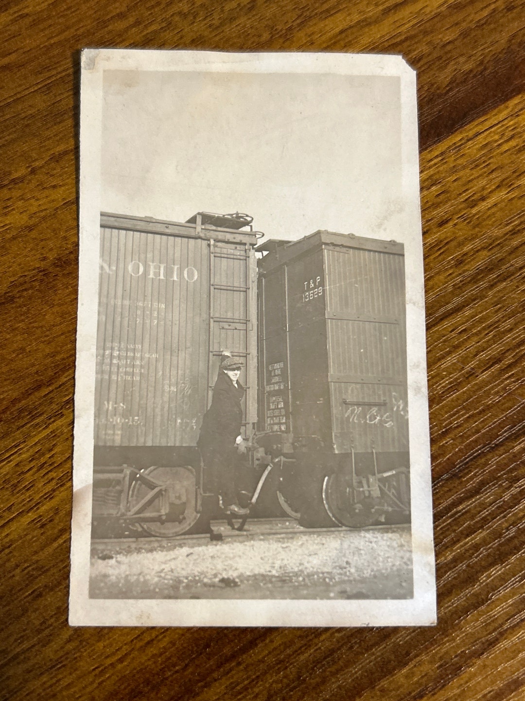 1920s Vintage B&W Photo Young Man Hopping Railroad Train Car Baltimore ...