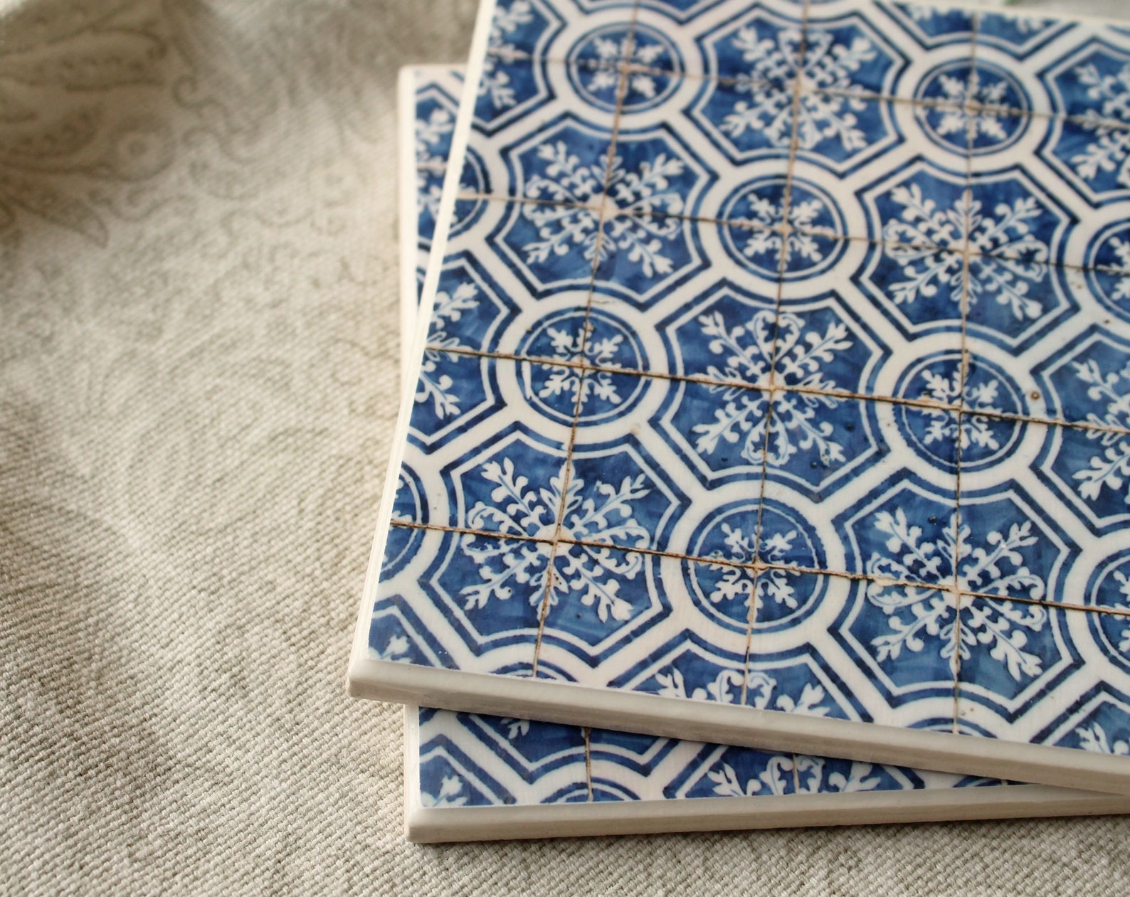 Traditional Azulejo Tile Coaster floco De Neve - Etsy