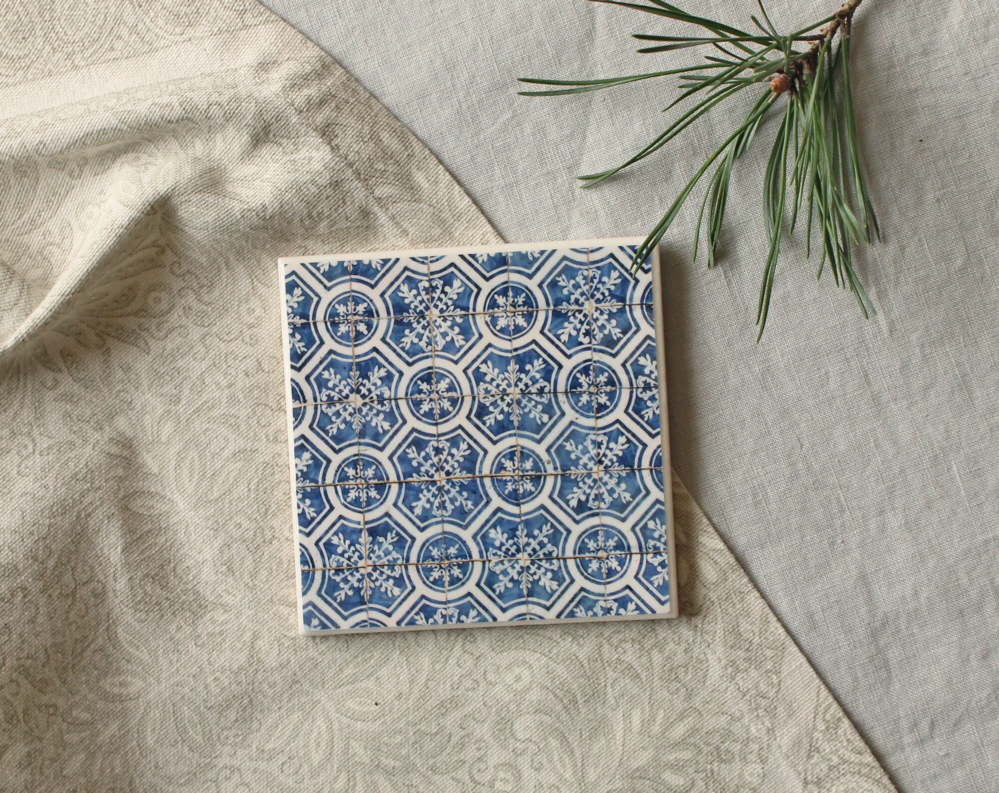 Traditional Azulejo Tile Coaster floco De Neve - Etsy