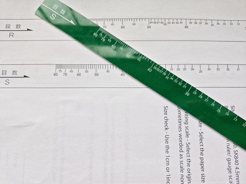 Printable Knitting Machine Green Ruler/ Gauge Scale/ Green Scale for ...
