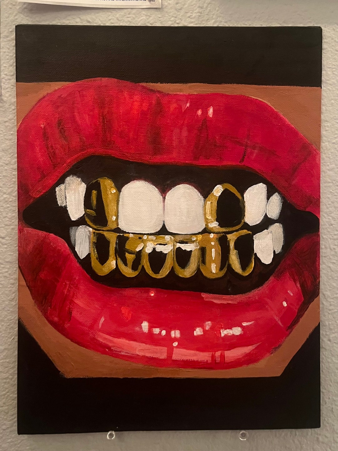 Gold Teeth Acrlic Painting - Etsy