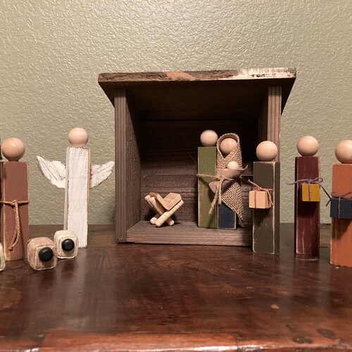 Rustic Wooden Nativity - Etsy