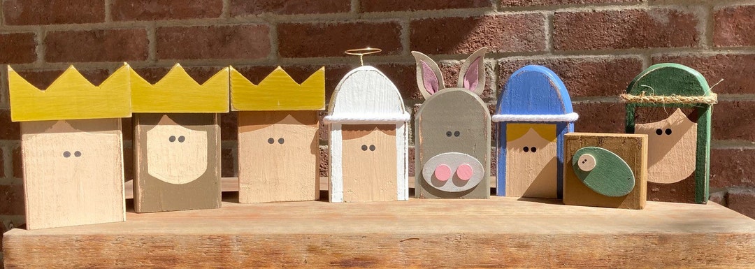 Nativity Guys | Primitive Nativity Set | Simple Nativity Set | Wooden ...