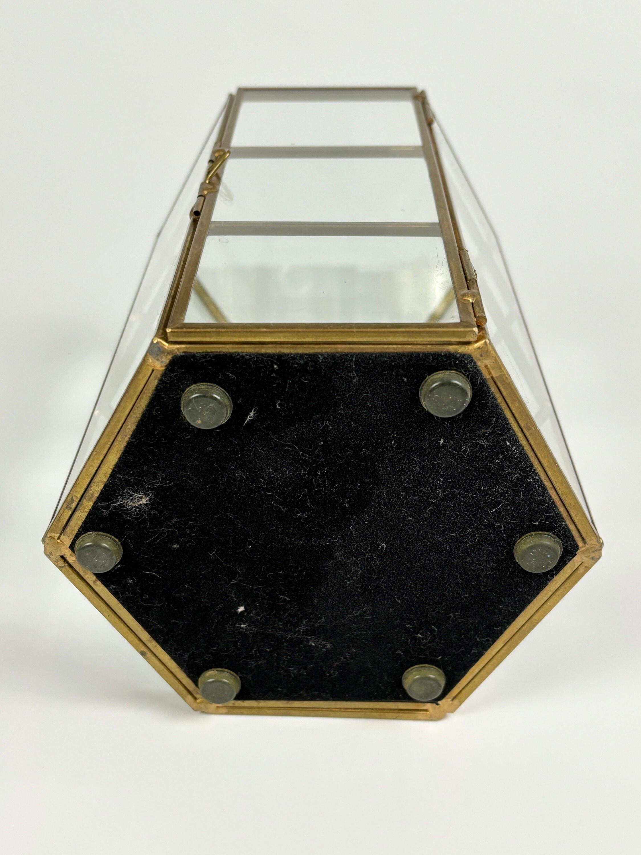 Vintage Tabletop Brass and Glass Display Cabinet, Curio Cabinet ...