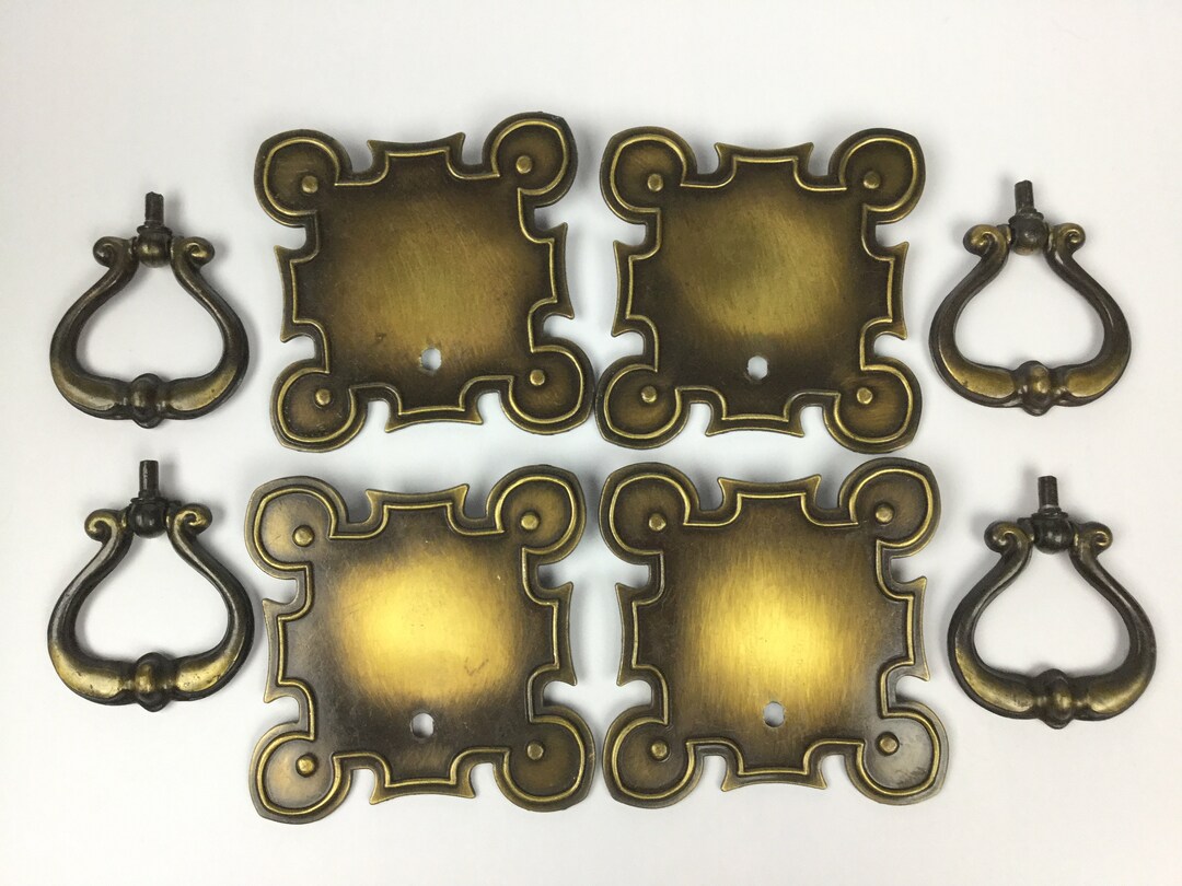 Vintage Brass Drawer Pulls, Drop Ring Hanging Pull, Set of 4 - Etsy