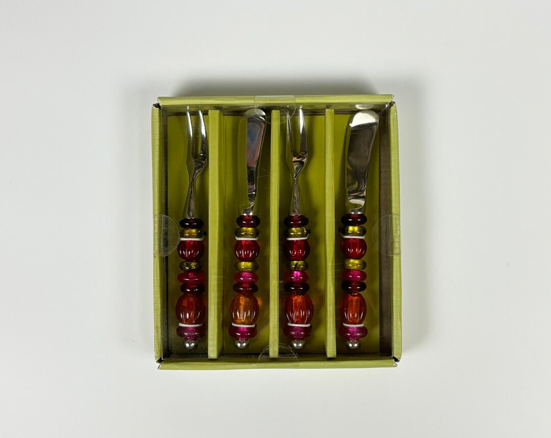 Pier 1 Hors d Oeuvres Utensils, Glass Bead Charcuterie Serving Utensils ...