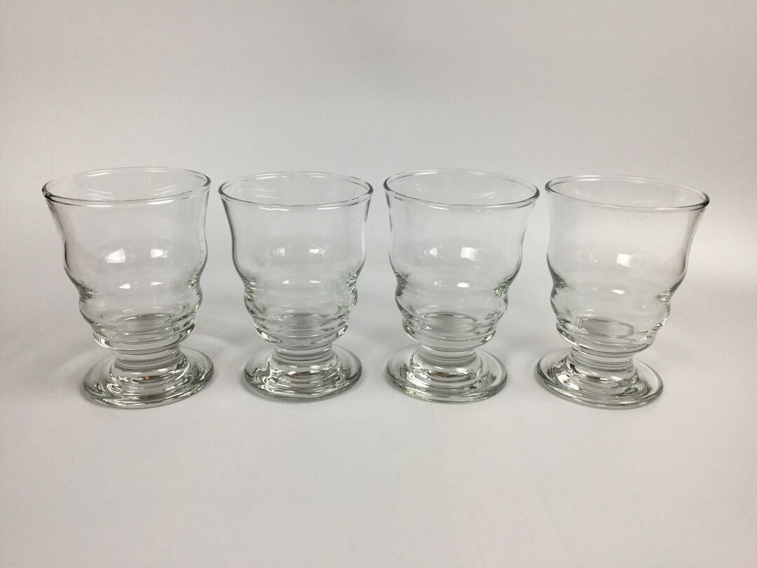 Clear Ripple Glass Tumblers, Wavy Glasses, Ribbed Glasses Set of 4 - Etsy